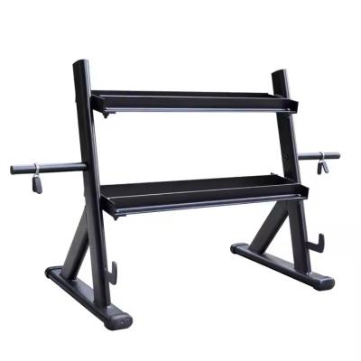 China Hot Selling Factory Price Home Fitness Multi-function Double Hex Dumbbell Storage Barbell Weight Plate Rack for sale