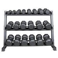 China Hot Sale High Quality Gym Equipment Arm Training Dumbbell Vertical Dumbbell Storage Rack for Home Customized Three-tier Rack for sale