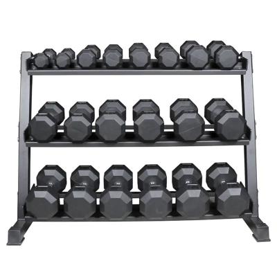 China Hot Sale High Quality Gym Equipment Arm Training Dumbbell Vertical Dumbbell Storage Rack for Home Customized Three-tier Rack for sale