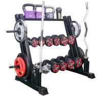 China Gym Home Fitness Multi-function Dumbbell Storage Stand Barbell Kettlebell Weight Plate Stand Rack for sale