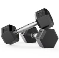 China Cast Iron Fitness Equipment Hex head Rubber weights set and Dumbbells for sale