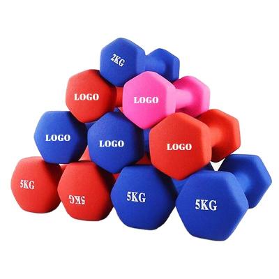 China Customized Logo Weights Dumbbells Multicolor 10Kg Sports Fitness Strength Training Dumbbell for sale