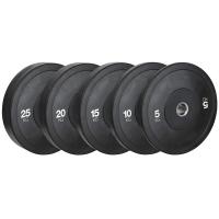 China Rubber CoatedWeight Plates - 5/10/15/20/25kg Black Weight Plates, Weightlifting & Strength Training (Wholesale Gym Equipment) for sale