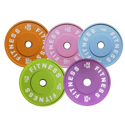 China Custom Color Competition Weight Plates Gym Barbell Plates Rubber Coated Weight Plates for sale