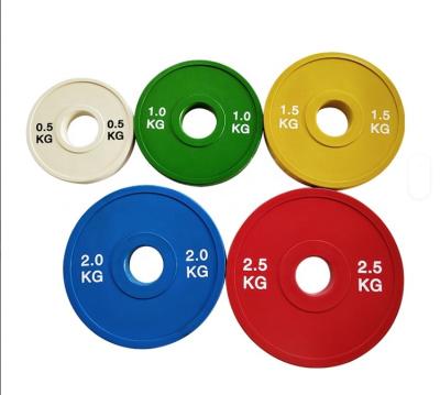 China Cast Iron Weight Plates Gym Competition Bumper Plates Colorful Rubber Fractional Barbell Plates for sale