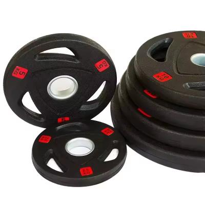 China Wholesale Rubber Barbell Plate Set with Specification 2.5-25kg Gym Weight Plate Set Hot Selling Standard Color Barbell Plates for sale