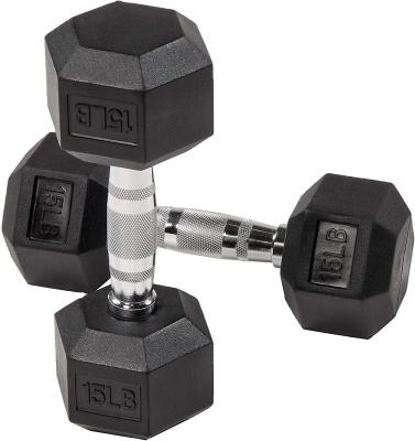 China Wholesale Factory EXW Price Customized Cast Iron Hex Dumbbells 2.5KG-60KG Rubber Dumbbell Set for sale