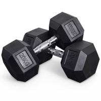 China Hot Selling  Wholesale Factory EXW Price for Home Use  Customized Cast Iron Hex Dumbbells 2.5KG-60KG Rubber Dumbbell Set for sale