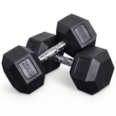 China Hot Selling  Wholesale Factory EXW Price for Home Use  Customized Cast Iron Hex Dumbbells 2.5KG-60KG Rubber Dumbbell Set for sale