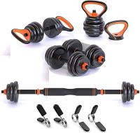 China Fitness Equipment Home Gym Barbell Kettle Bell Push-up Combination Set 10kg 15kg 20kg Free Weight Adjustable Dumbbell Set for sale