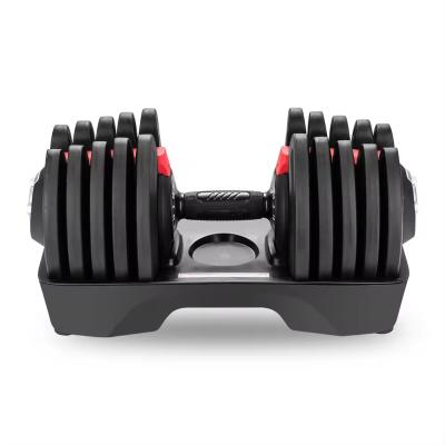 China Adjustable-Dumbbell 2Kg Increment 10-40Kg 15Kg 16Kg 24Kg1090 40Kg/90Lbs Adjustable Dumbbell Set With Rack for sale