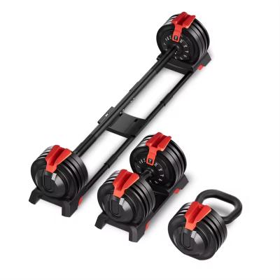 China 18 Kg 40 Lb 3 in 1 Adjust Bar Dumbbells Adjustable Painted Dumbbell Bar Set Gym for sale