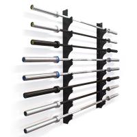 China New Gym Horizontal Wall Mount Bar Plate Storage Rack OB Barbell Rack Bar Storage Weight Bar Holder for sale