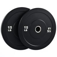 China Free Weights Rubber Barbell Grip Plate Disc Weightlifting Black Weight Plates for sale