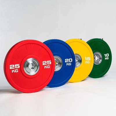 China Wholesale Barbell Set Weight Plates Bar Colorful Rubber Coated Cast Iron Weight Disc Fitness Gym Weight Plate for sale