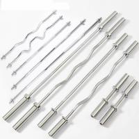 China GYM Fitness Equipment 1.2m 1.5m 1.8m 2.2m Straight Curved Weight Lifting Barbell for sale