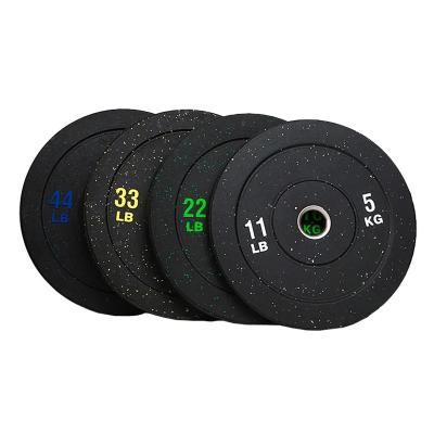 China Black Gymrubber Bumper Coated Free Weight Plate for Home Gym Iron Urethane Lifting Barbell Plate Lbs Weight Plate for sale