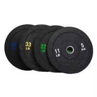 China Plate for Home Gym Iron Urethane Lifting Barbell Plate Lbs Weight Plate Black Gymrubber Bumper Coated Free Weight for sale