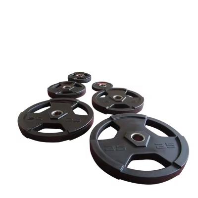 China Gym Equipment Free Weights Big Hole Rubber-Coated Barbell for Squat Training Hand Weight Weightlifting Hard Pull Fitness for sale
