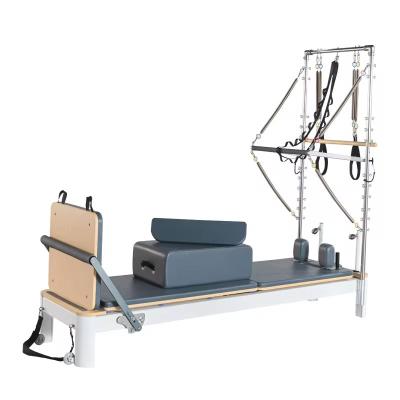 China LOW PRICE High Quality Durable White Aluminum Reformer With Half Tower Aluminum  Frame for Home Gym Use/ Pilates Studio for sale