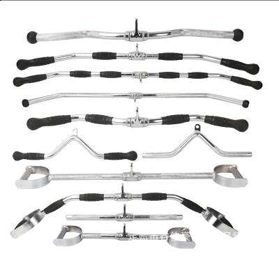 China Wholesale Squat Rack Accessories Home Gym Fitness Cable Handle Press Down Bar Smith Machine Accessories for sale