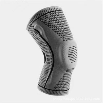 China Nylon Outdoor Sports Silicone Kneepad Summer Knee Basketball Men's Knee Professional Fitness Running Knitted Kneepad for sale