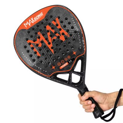 China Top Sell Teardrop Shape Paddle Shovel 12k  Carbon Sandy Effect Padel Racket for sale
