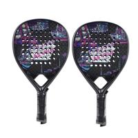 China Hot Sale Wholesale Fiberglass Sandy Effect Soft Eva Customized Free Design Padel Racket for Beginners for sale