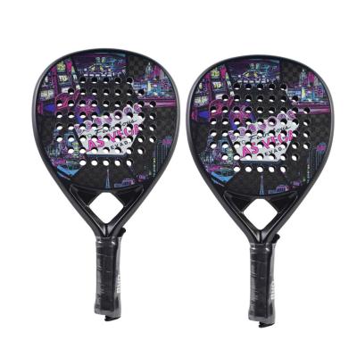 China Hot Sale Wholesale Fiberglass Sandy Effect Soft Eva Customized Free Design Padel Racket for Beginners for sale