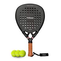 China Carbon Fiber Surface Custom Padel Racket with EVA Memory Flex Foam Core Padel Tennis Ball Racquets Paddle Tennis Racket Set for sale