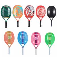 China Professional Outdoor Beach Tennis Racket 50% Carbon Fiber Paddle with EVA Grip and Nylon Net Low Price with Stock for sale
