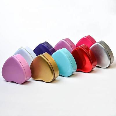 China Multi Color Chocolate Tin Box Food Gift Tins Heart Shaped for sale
