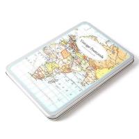 China Custom Rectangular Metal Tin With Hinged Lid Gift Card Storage Package for sale