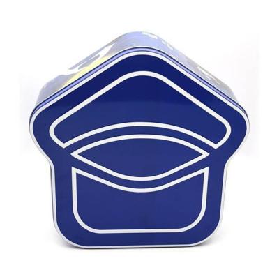 China House Shaped Tin Box Decorative Tin Containers With Seperate Lid for sale