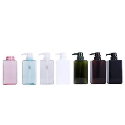 China 450ml Plastic Pump Dispenser Bottles Silk Screen Printing Lotion Pump Plastic Bottle for sale