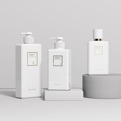 China 450ml Square Cosmetic Bottles Silk Screen Printing Hot Stamping for sale