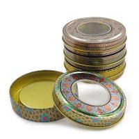 China Custom Round Saffron Metal Tin Box for Packaging And Storage for sale