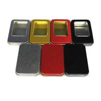China Flat Tin Can Gift Containers / Decorative Tin Storage Boxes Custom Color for sale