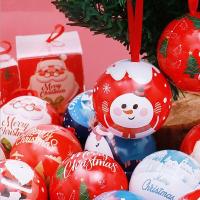China Christmas Round Bauble Tin for Tea Coffee Bean Cookie for sale