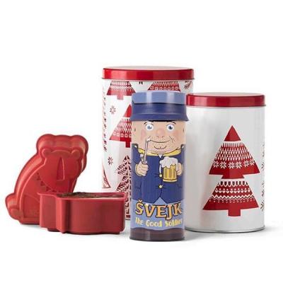 China Custom Size Santa Snowman Metal Tin Box Christmas Tins For Gifts for sale