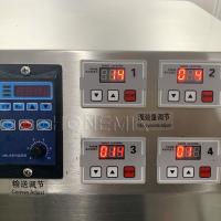 China Small 4 Head Liquid Filling Machines Electric With Conveyor Belt for sale