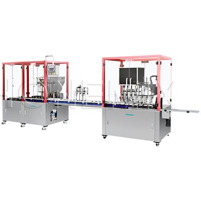 China Custom Four Nozzle Cream Filling Machine Liquid Cycle Filling Line for sale