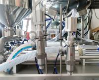 China Horizontal Sanitizer Gel Detergent Filling Machine Two Nozzles Semi Auto Filling Machine for sale