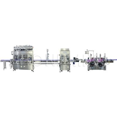 China Automatic Body Lotion Cream Filling Line Cap Pressing Screwing Machine for sale