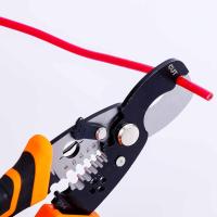 China 185mm Cable Quick Wire Strippers 7 In 1 Multifunction Cable Wire Cutting Pliers Stripping Winding Splitting Shear Hand Tools for sale