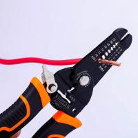 China 175mm Multi Purpose Wire Strippers Cable Stripping Tool With Safety Locker And Soft Handle for sale