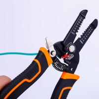 China 175mm Multi Purpose Wire Strippers Cable Stripping Tool With Safety Locker And Soft Handle for sale