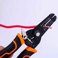 China 175mm Multi Purpose Wire Strippers Cable Stripping Tool With Safety Locker And Soft Handle for sale
