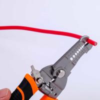 China 4Cr13 175mm Copper Wire Strippers Universal Wire Stripping Tool With Safety Locker for sale