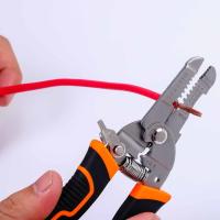 China 4Cr13 175mm Copper Wire Strippers Universal Wire Stripping Tool With Safety Locker for sale
